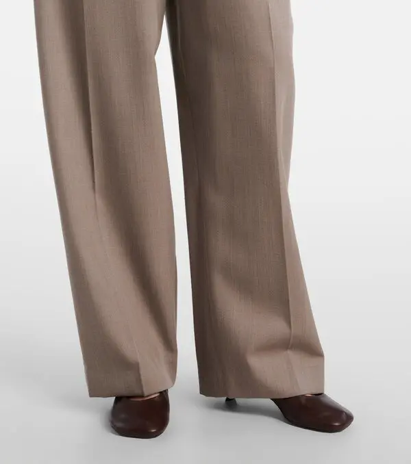 Loewe Gathered Wide-leg Wool Pants