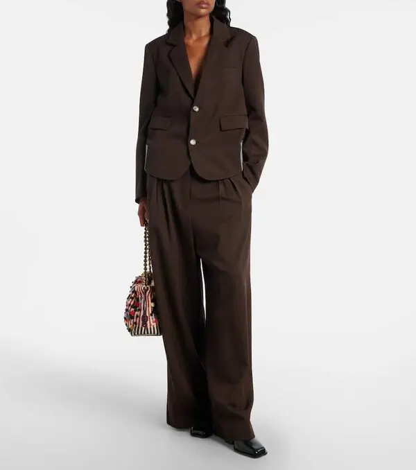 Loewe Wide-leg Gabardine Wool Pants
