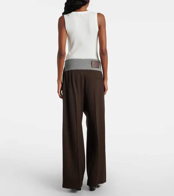 Loewe Wide-leg Gabardine Wool Pants