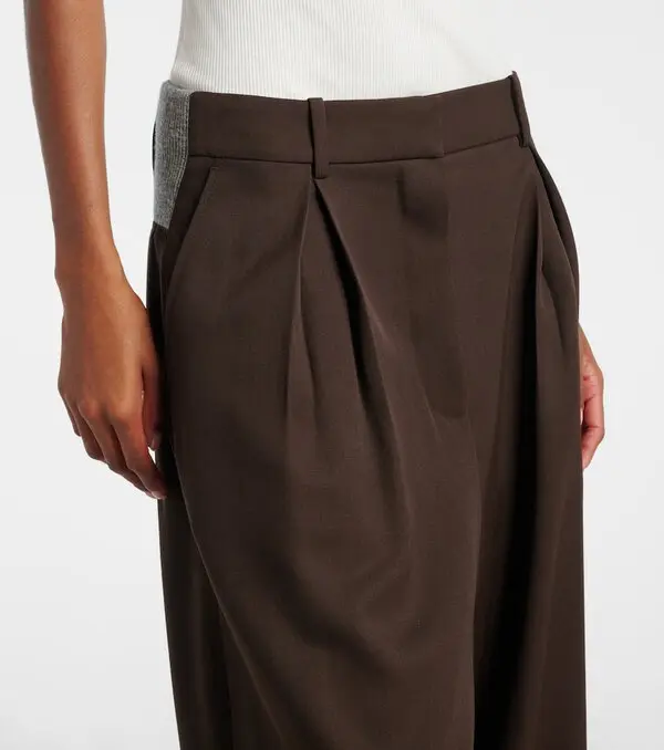Loewe Wide-leg Gabardine Wool Pants