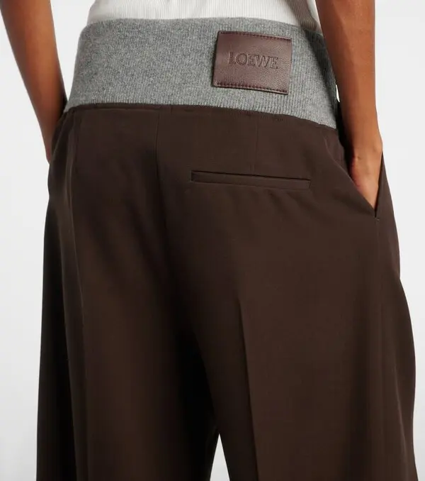 Loewe Wide-leg Gabardine Wool Pants
