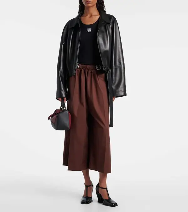 Loewe High-rise Cotton And Silk Culottes
