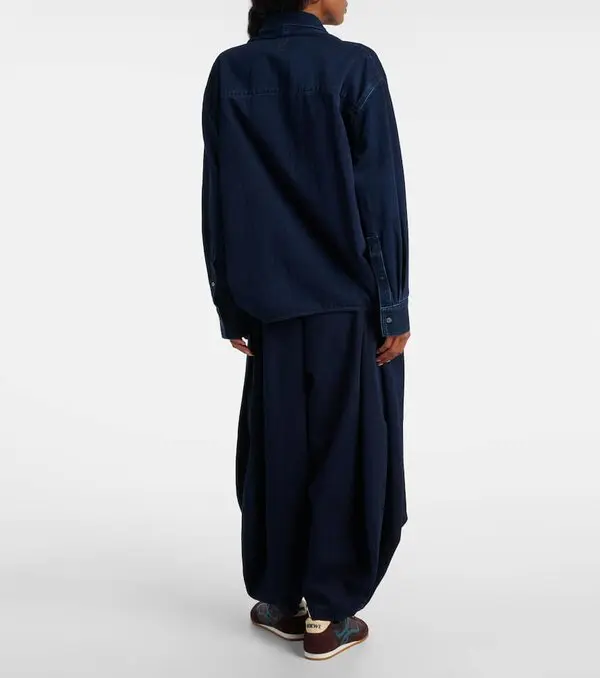 Loewe Draped Denim Shirt - Blue
