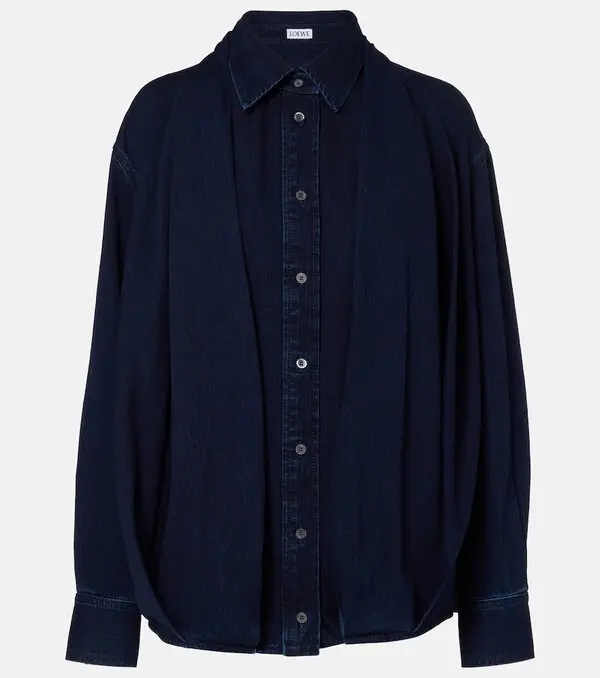 Loewe Draped Denim Shirt - Blue