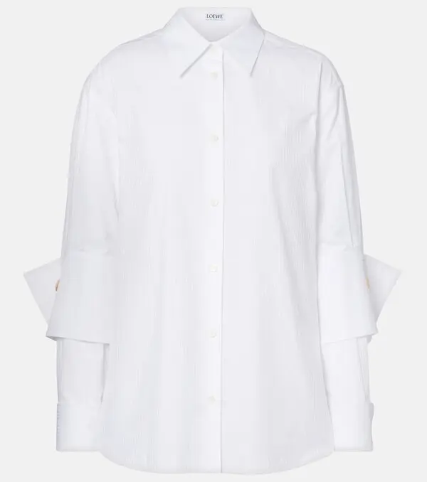 Loewe Layered Cotton Poplin Shirt - White