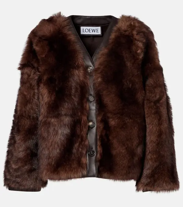 Loewe Shearling Jacket - Brown