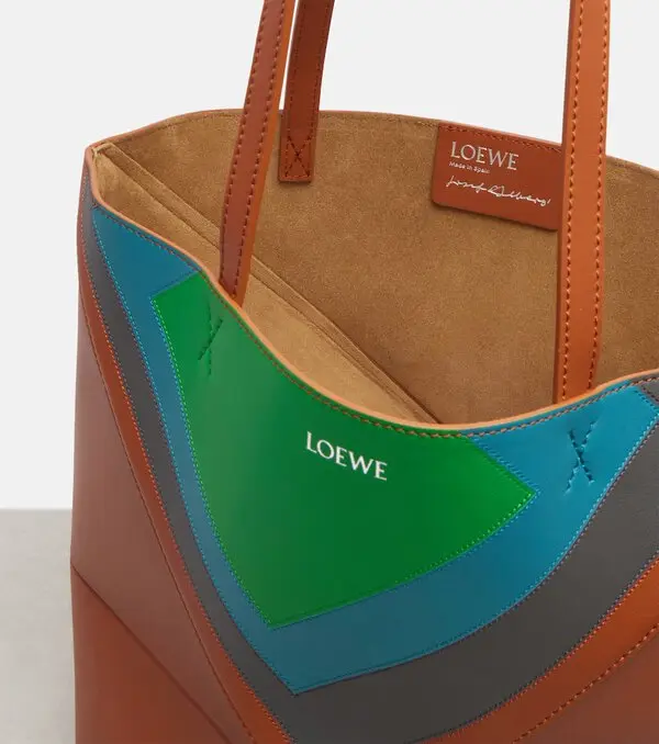 Loewe X Albers Puzzle Fold Medium Leather Tote Bag
