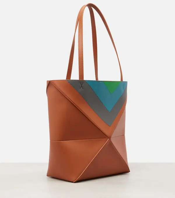 Loewe X Albers Puzzle Fold Medium Leather Tote Bag