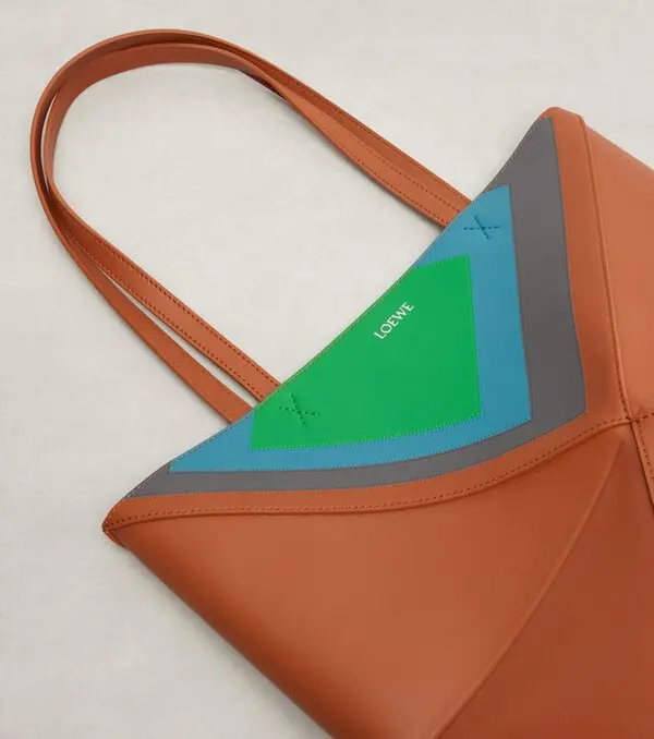 Loewe X Albers Puzzle Fold Medium Leather Tote Bag