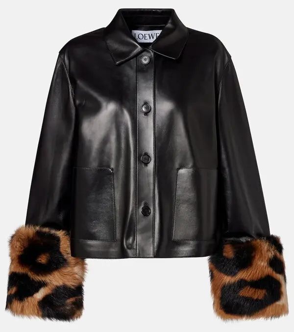Loewe Leather Jacket - Black