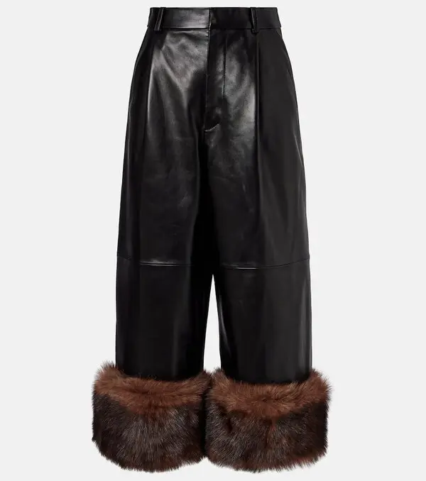 Loewe Leather Wide-leg Pants