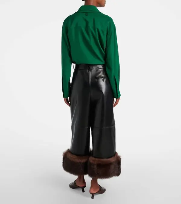 Loewe Leather Wide-leg Pants