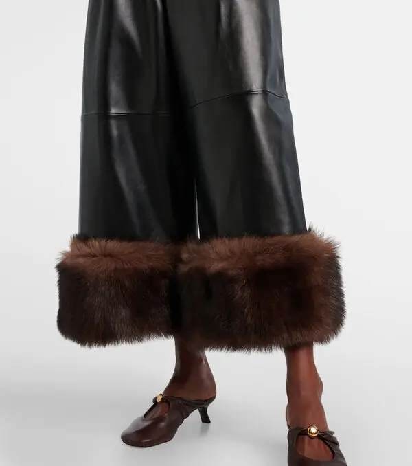 Loewe Leather Wide-leg Pants