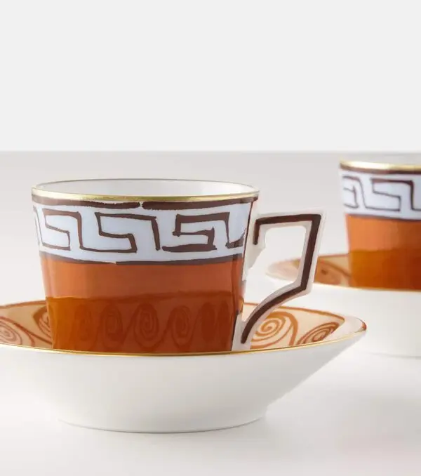 GINORI 1735 X Luke Edward Hall Il Viaggio Di Nettuno Set Of 2 Espresso Cups - White