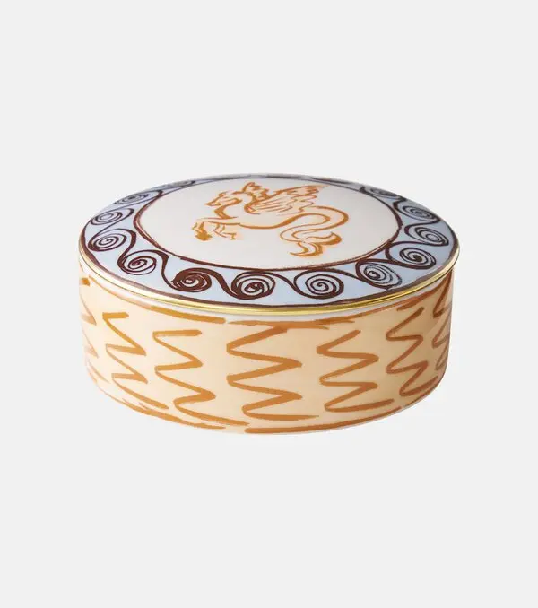 GINORI 1735 X Luke Edward Hall Il Viaggio Di Nettuno Porcelain Trinket Box - White