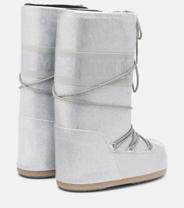 Moon Boot Icon Glitter Knee-high Snow Boots - Silver
