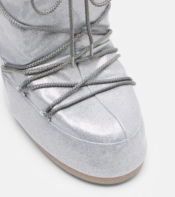 Moon Boot Icon Glitter Knee-high Snow Boots - Silver