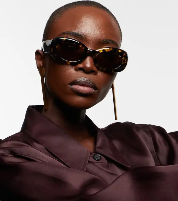 Khaite X Oliver Peoples 1992c Oval Sunglasses - Brown