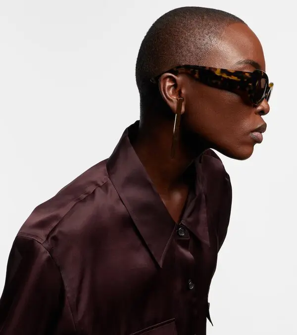 Khaite X Oliver Peoples 1992c Oval Sunglasses - Brown