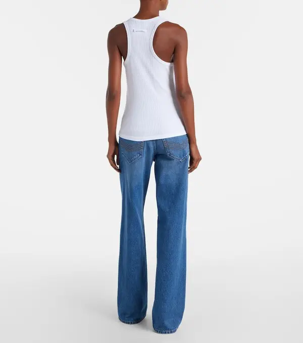 JEAN PAUL GAULTIER Piercing Cotton Jersey Tank Top - White