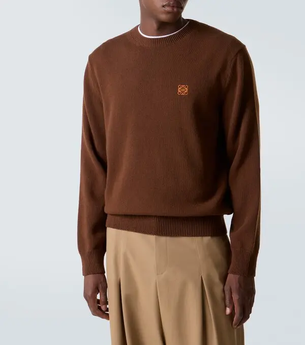 Loewe Anagram Wool Sweater - Brown