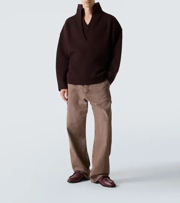 Bottega Veneta Ribbed Wool V-neck Sweater