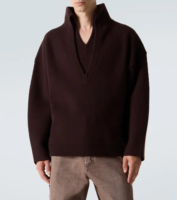 Bottega Veneta Ribbed Wool V-neck Sweater