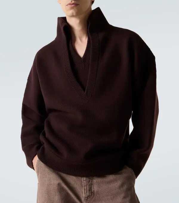 Bottega Veneta Ribbed Wool V-neck Sweater