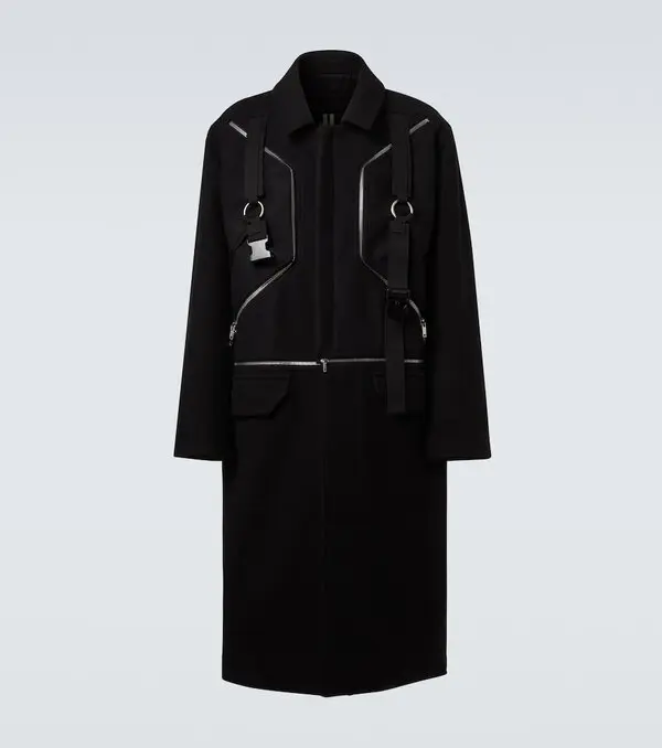 Rick Owens Virgin Wool Coat - Black