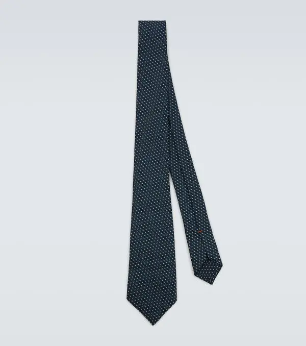 Zegna Silk Jacquard Necktie - Blue