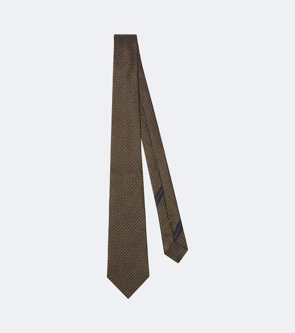 Zegna Silk Jacquard Necktie - Green