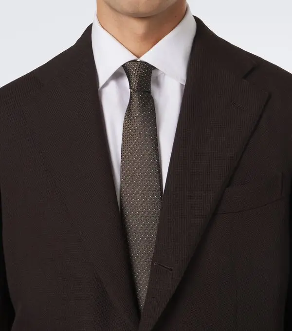 Zegna Silk Jacquard Tie - Green