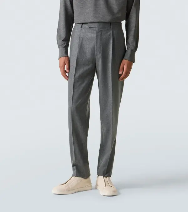 Zegna Wool Flannel Straight Pants