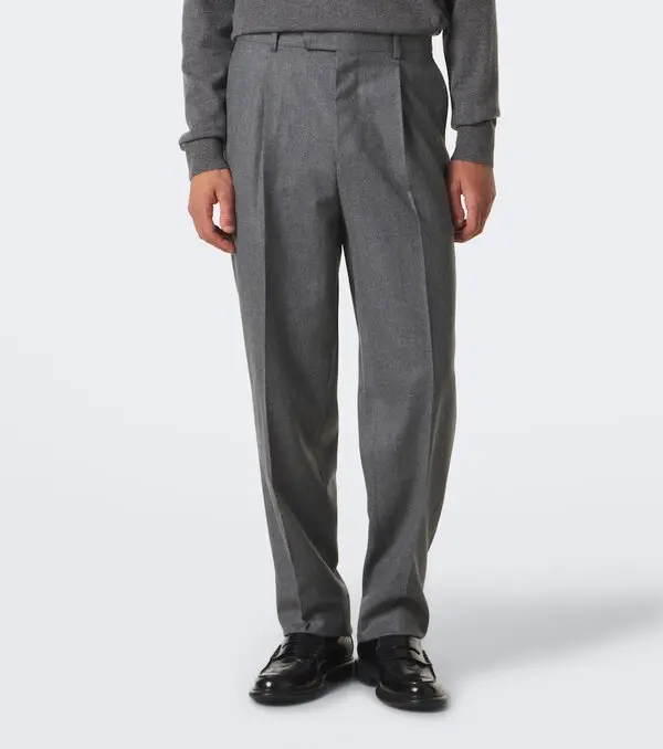 Zegna Wool Flannel Straight-leg Pants