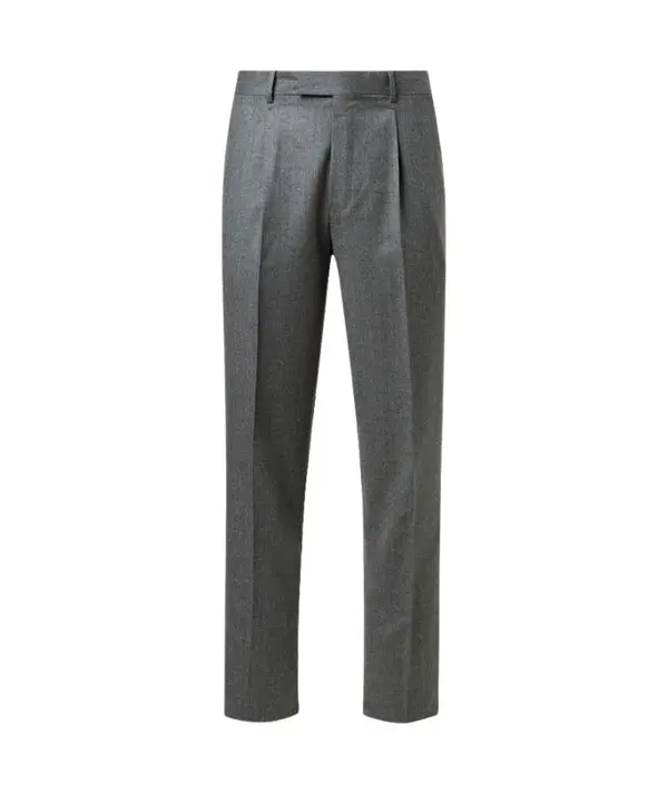 Zegna Wool Flannel Straight Pants - Grey