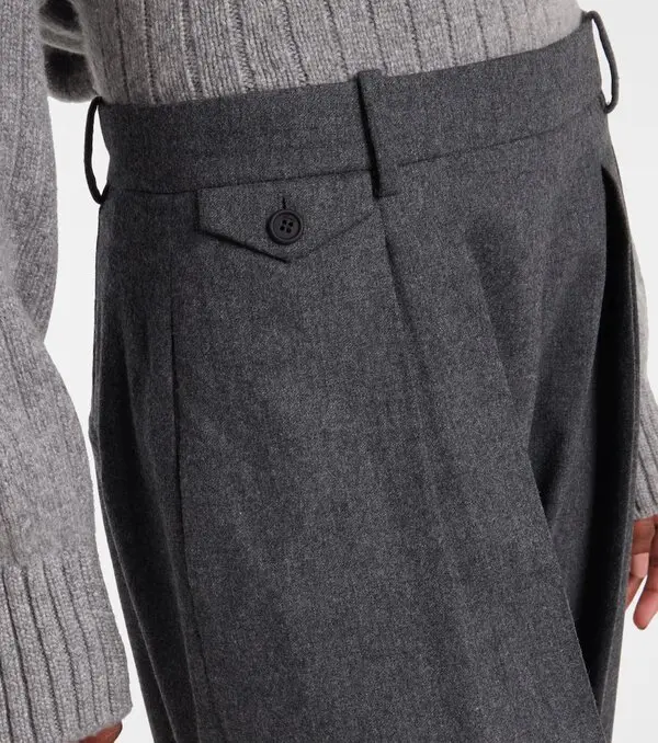 Khaite Dugan High-rise Wool Tapered Pants - Grey