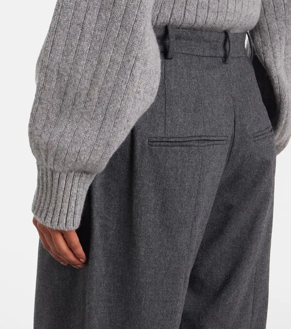 Khaite Dugan High-rise Wool Tapered Pants - Grey