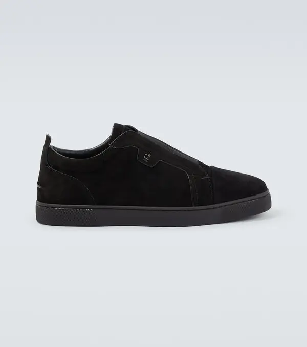 CHRISTIAN LOUBOUTIN St. Louis Suede Slip-on Sneakers - Black