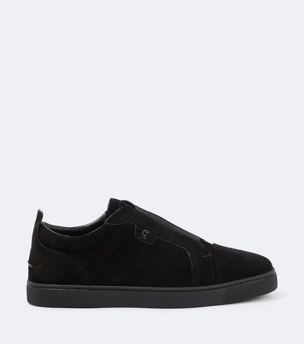 CHRISTIAN LOUBOUTIN St Louis Suede Slip-on Sneakers - Black