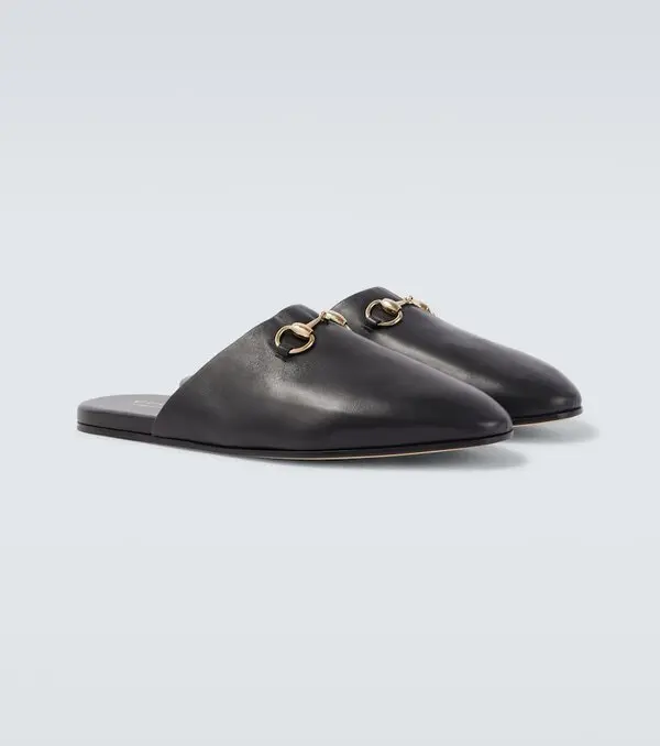 Gucci Horsebit Leather Mules
