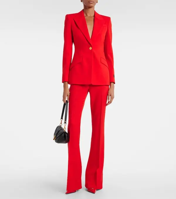 Versace Medusa '95 Wool Flare Pants - Red
