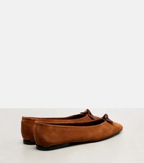 Loro Piana Primula Suede Ballet Flats - Red
