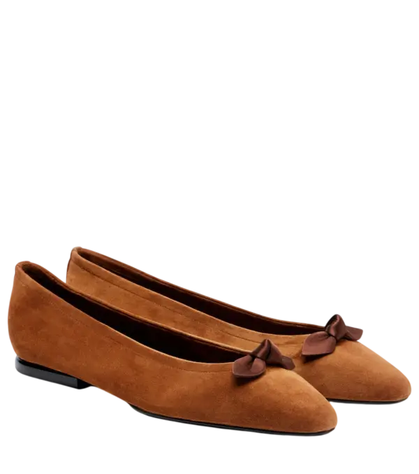 Loro Piana Suede Ballet Flats - Red