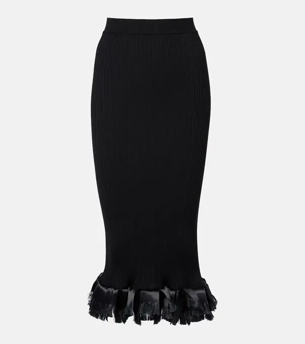 FFORME Riley Wool-blend Midi Skirt - Black
