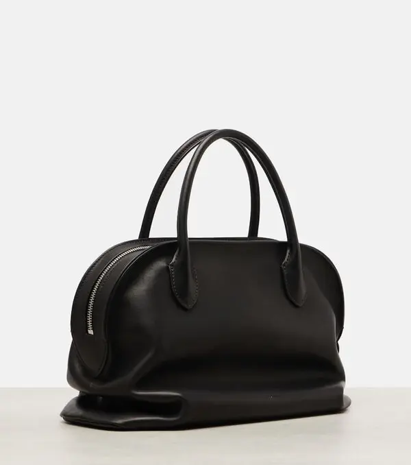 THE ROW Agnes Leather Tote Bag - Black