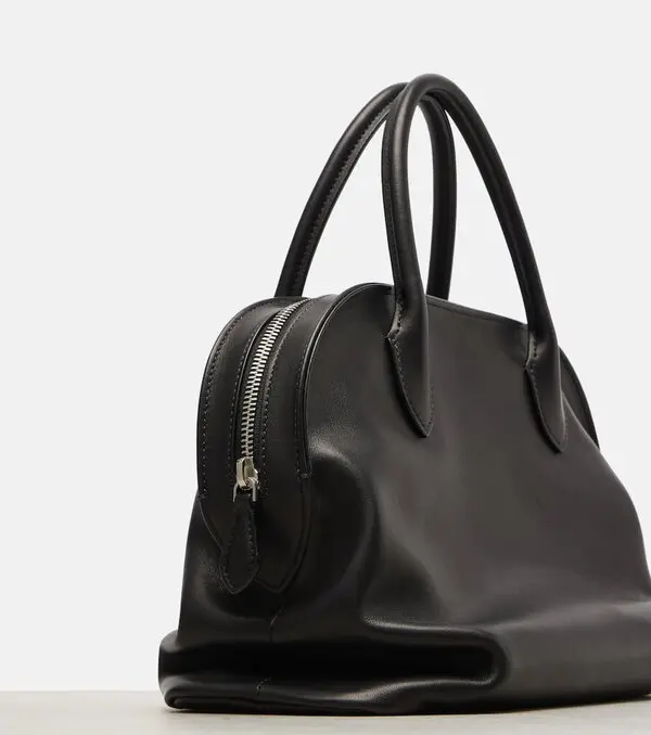 THE ROW Agnes Leather Tote Bag - Black