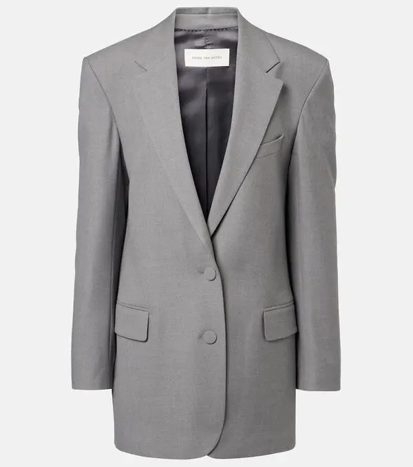 Dries Van Noten Wool-blend Blazer - Grey