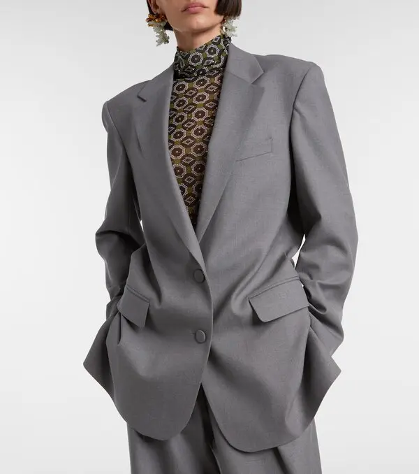 Dries Van Noten Wool-blend Blazer - Grey