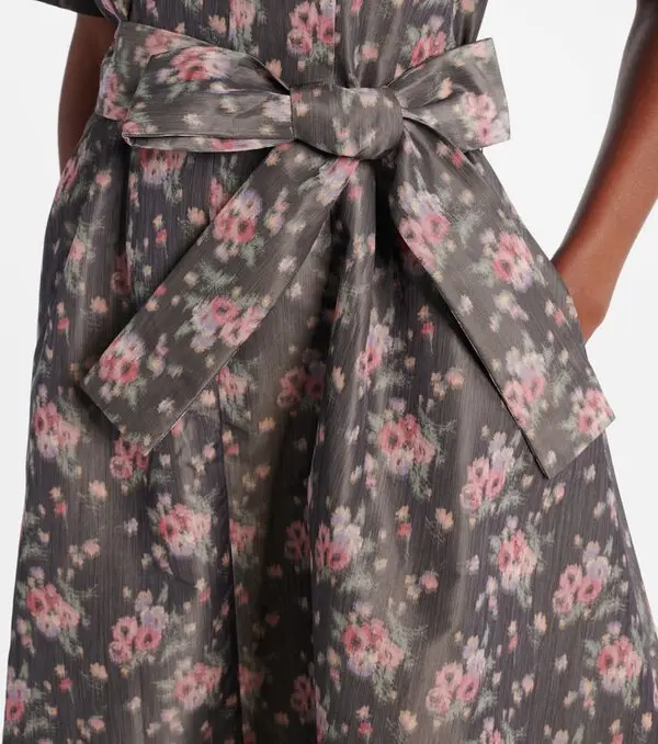 MARKARIAN Lunetta Floral Taffeta Midi Dress