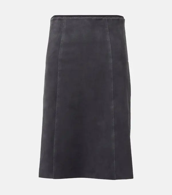 JOSEPH Suede Midi Skirt - Grey